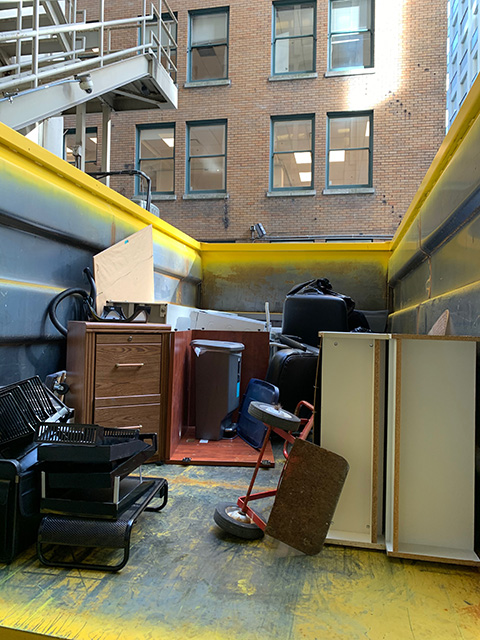 Office Junk Removal Job Downtown Vancouver | Two Guys Disposal